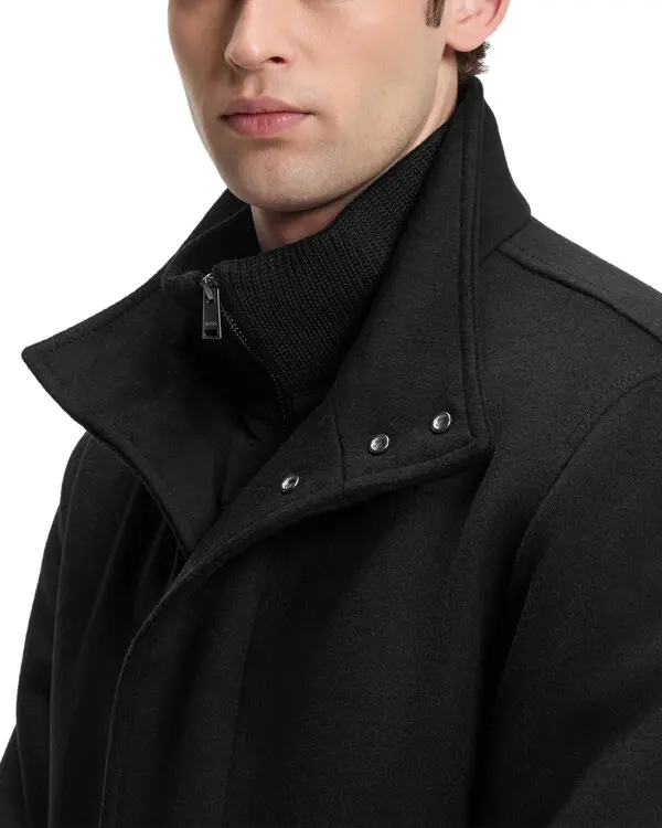 BOSS H-coxtan Wool & Cashmere Bib Coat - Black