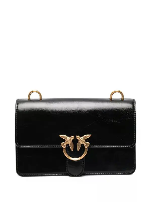 Pinko Mini Love One Leather Shoulder Bag - Black