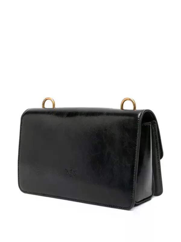 Pinko Mini Love One Leather Shoulder Bag - Black