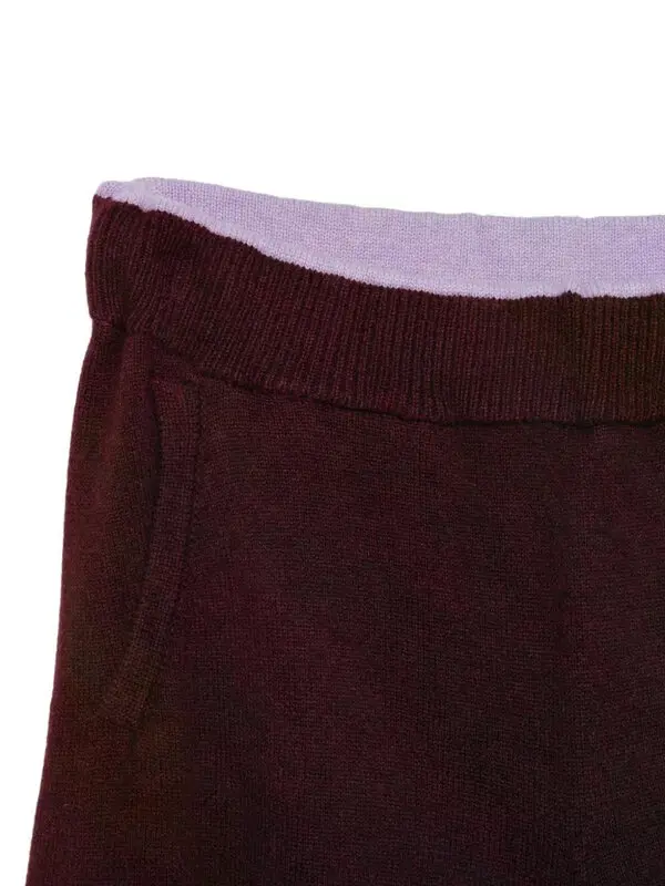 LANEUS Knitted Elasticated-waistband Trousers