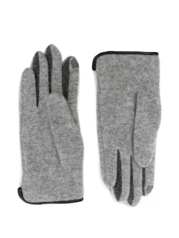 L'APERO Leather-trim Cashmere Gloves
