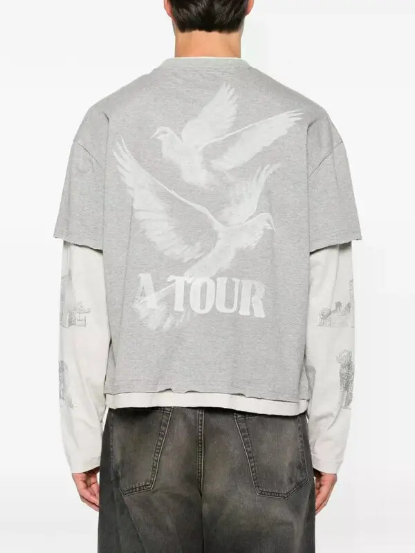ERCOLE STUDIO Graphic-print Layered T-shirt