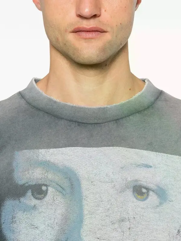 ERCOLE STUDIO Graphic-print Raw-edge T-shirt