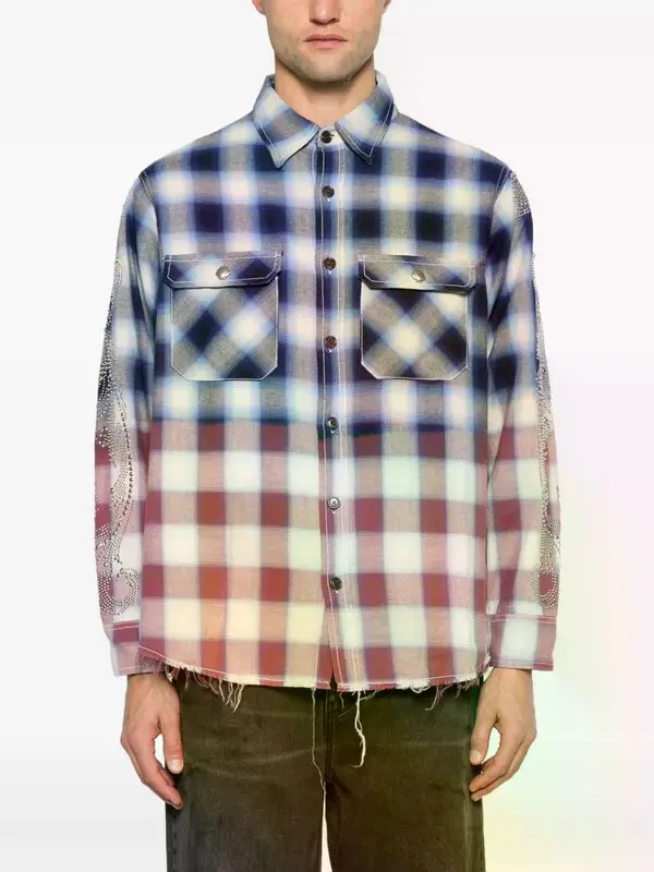 ERCOLE STUDIO Stud-embellished Checked Shirt