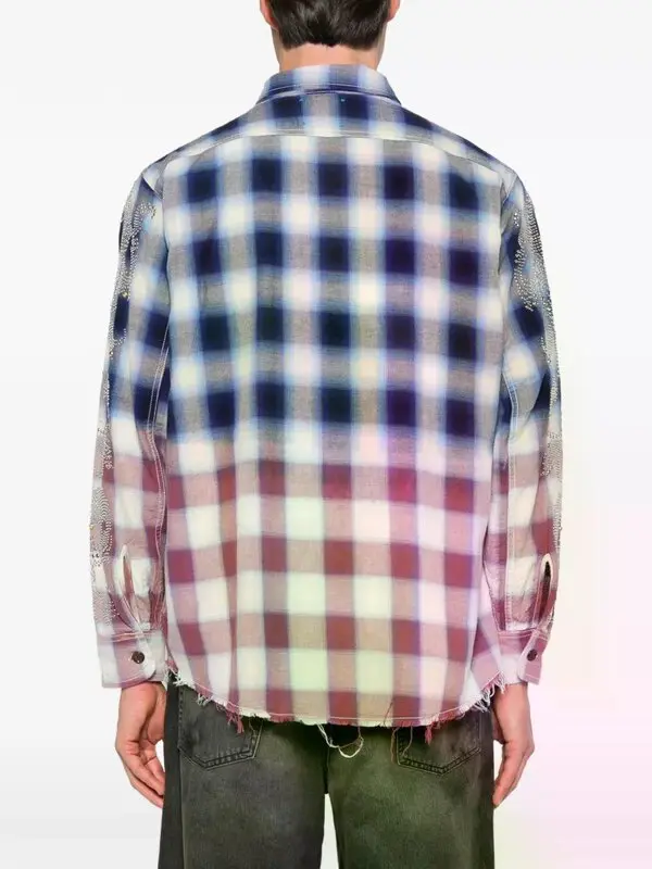 ERCOLE STUDIO Stud-embellished Checked Shirt