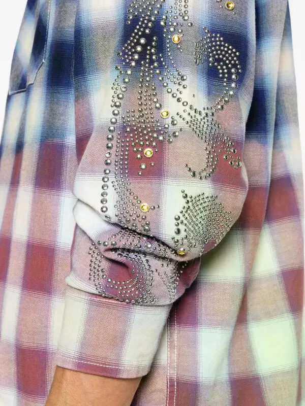 ERCOLE STUDIO Stud-embellished Checked Shirt