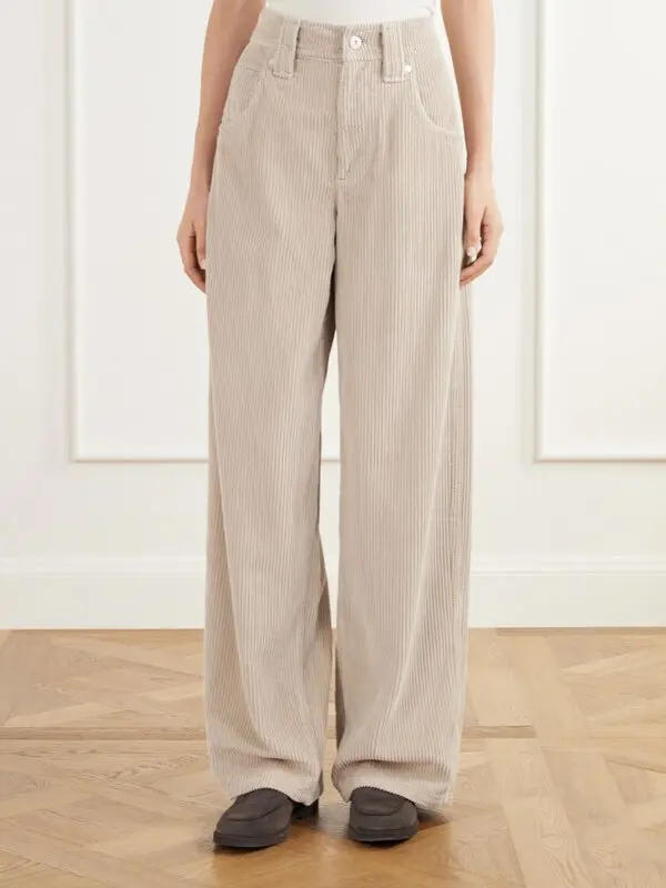 Brunello Cucinelli Cotton-corduroy Wide-leg Pants
