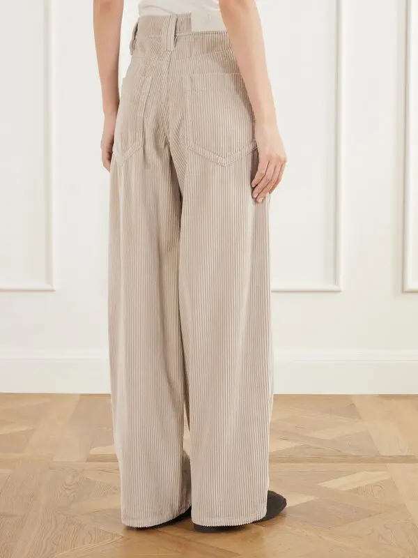 Brunello Cucinelli Cotton-corduroy Wide-leg Pants