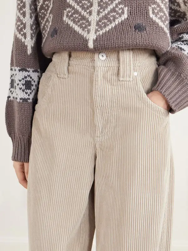 Brunello Cucinelli Cotton-corduroy Wide-leg Pants
