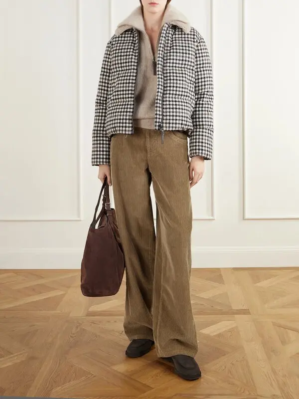 Brunello Cucinelli Shearling-trimmed Alpaca-blend Twill Down Jacket