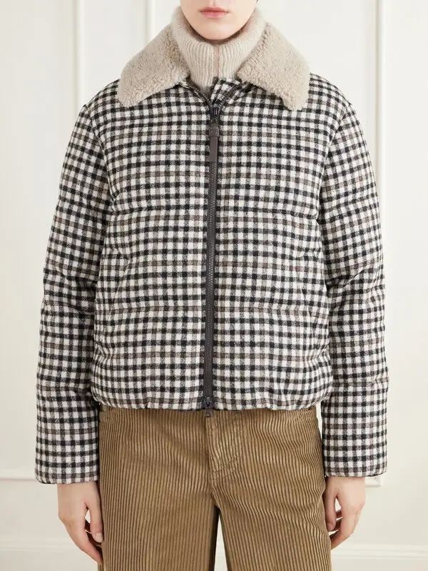 Brunello Cucinelli Shearling-trimmed Alpaca-blend Twill Down Jacket