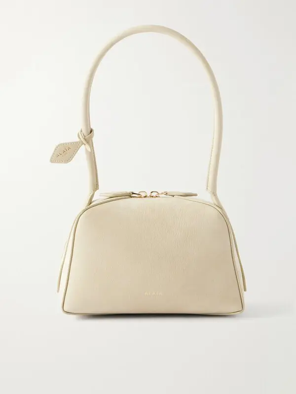 Alaïa Le Bouledogue Mini Nubuck Shoulder Bag - Neutrals