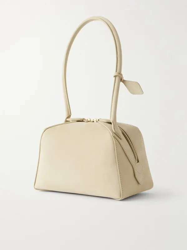 Alaïa Le Bouledogue Mini Nubuck Shoulder Bag - Neutrals