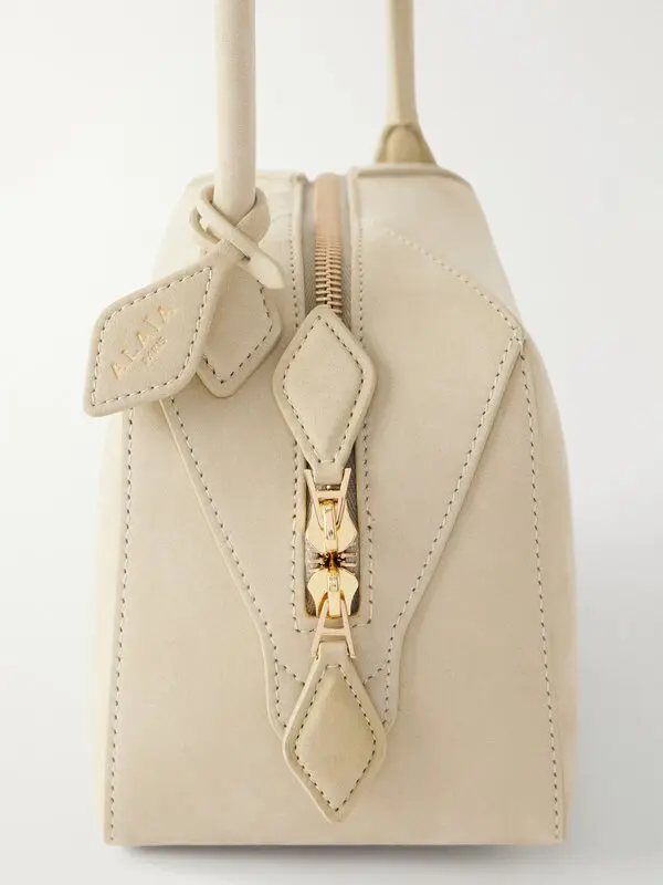 Alaïa Le Bouledogue Mini Nubuck Shoulder Bag - Neutrals