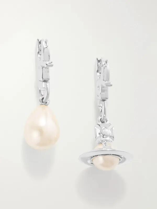 VIVIENNE WESTWOOD Claude Embellished -tone Earrings - Silver