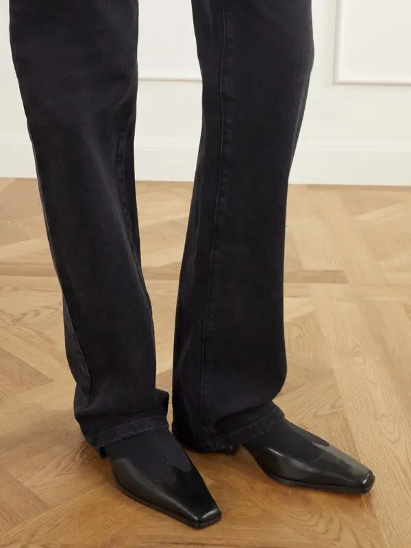 EMME PARSONS Western Minori Leather-trimmed Stretch-grosgrain Ankle Boots
