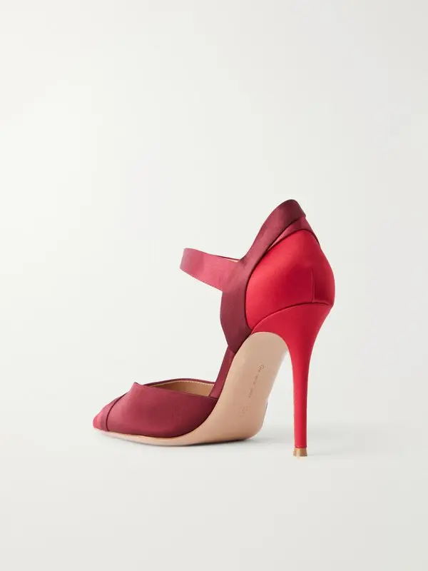 GIANVITO ROSSI 95 Crepe-satin Pumps - Red