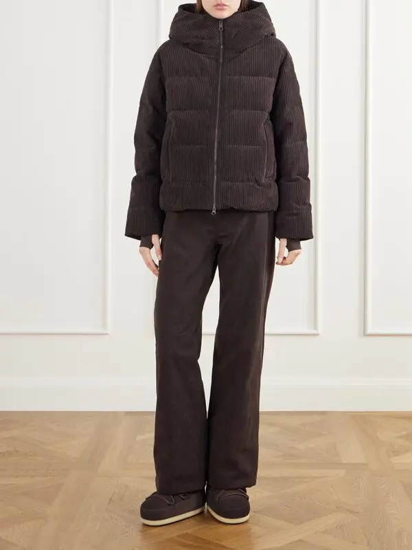WE NORWEGIANS Britt Hooded Quilted Corduroy Padded Ski Jacket