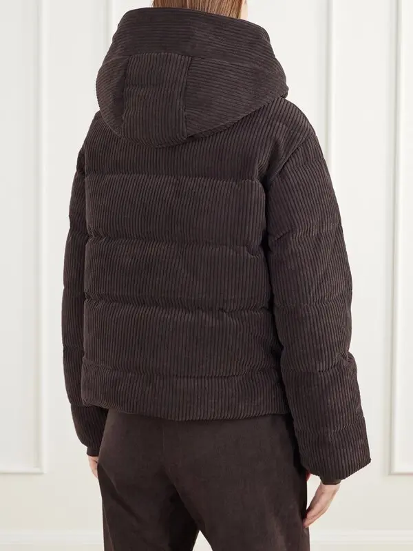 WE NORWEGIANS Britt Hooded Quilted Corduroy Padded Ski Jacket