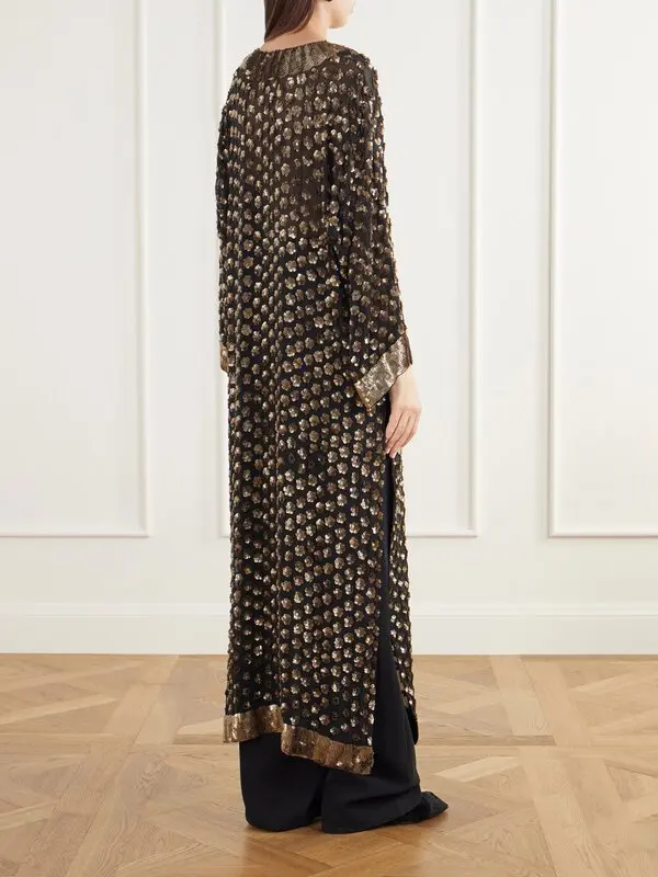 BODE Pyrite Sequin-embellished Silk-tulle Kaftan