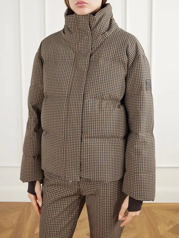 WE NORWEGIANS Glenshee Houndstooth Plush-trimmed Padded Shell Ski Jacket