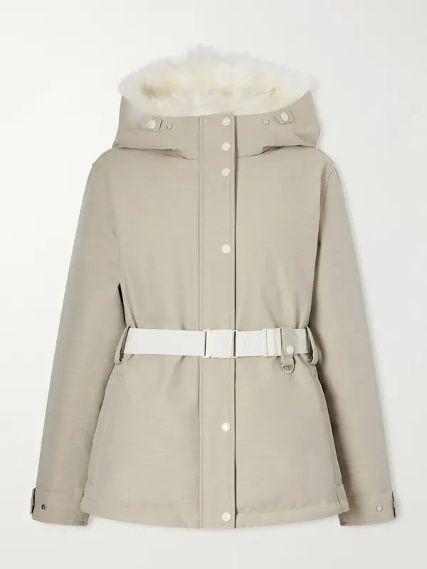 YVES SALOMON Shearling-trimmed Twill Down Ski Jacket - Neutrals