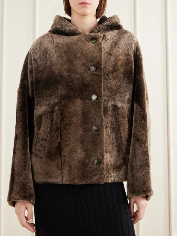 YVES SALOMON Hooded Shearling Jacket