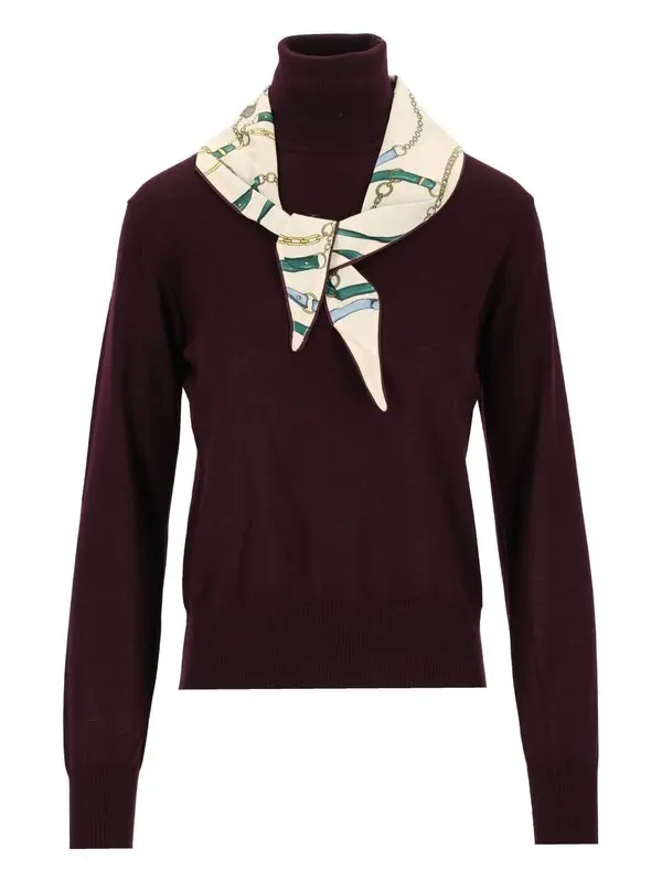 FORTE_FORTE Turtleneck Sweater With Foulard - Multicolor