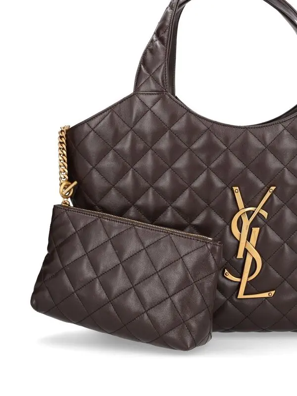 Saint Laurent Medium Icare Bag In Quilted Nappa Leather - Brown