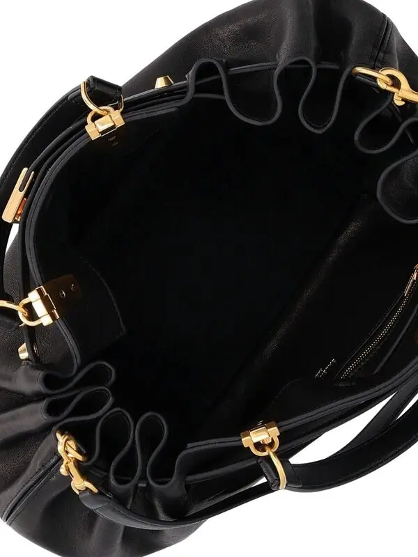Balenciaga Small Fan Carryall Handbag - Black