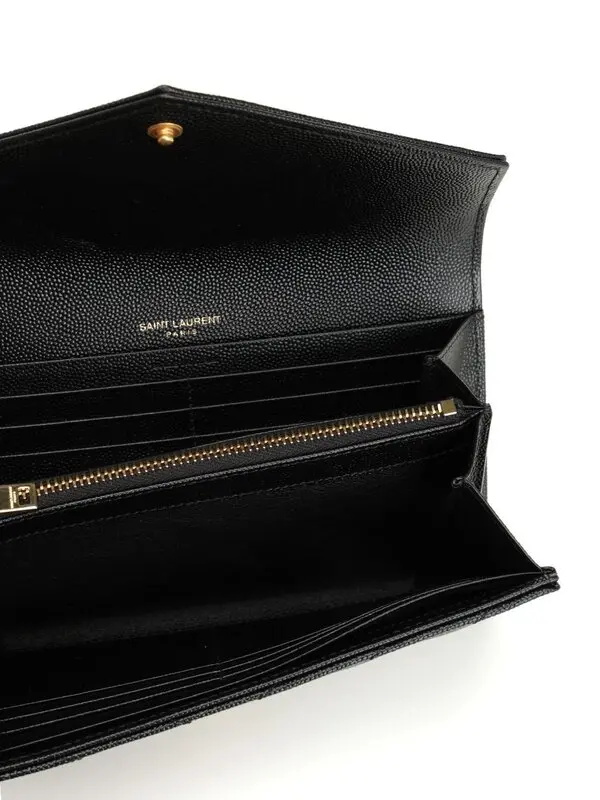 Saint Laurent Cassandre Wallet - Black
