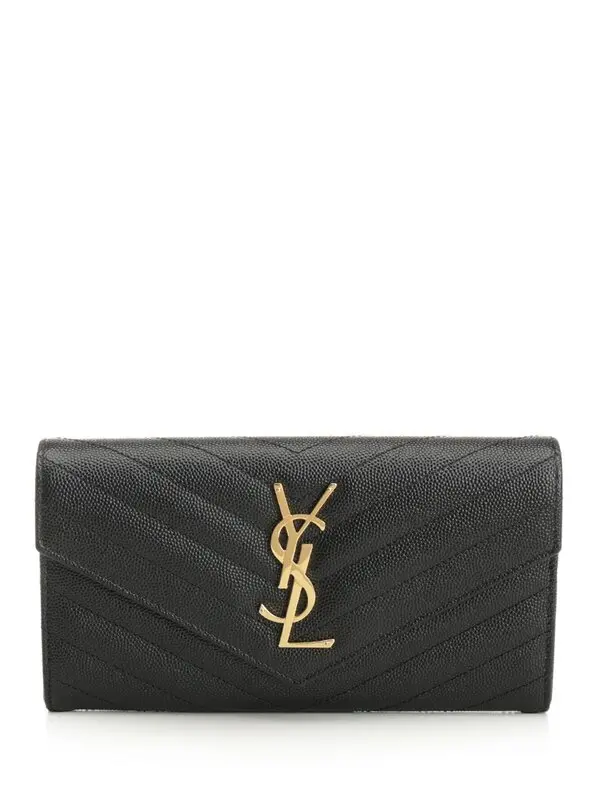 Saint Laurent Cassandre Wallet - Black