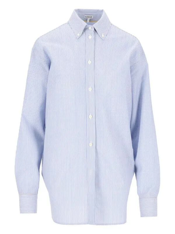 Loewe Fluid Wool Striped Shirt - Blue