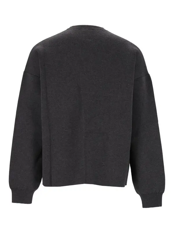 Loewe Cotton-blend Anagram Sweater With Pocket - Gray