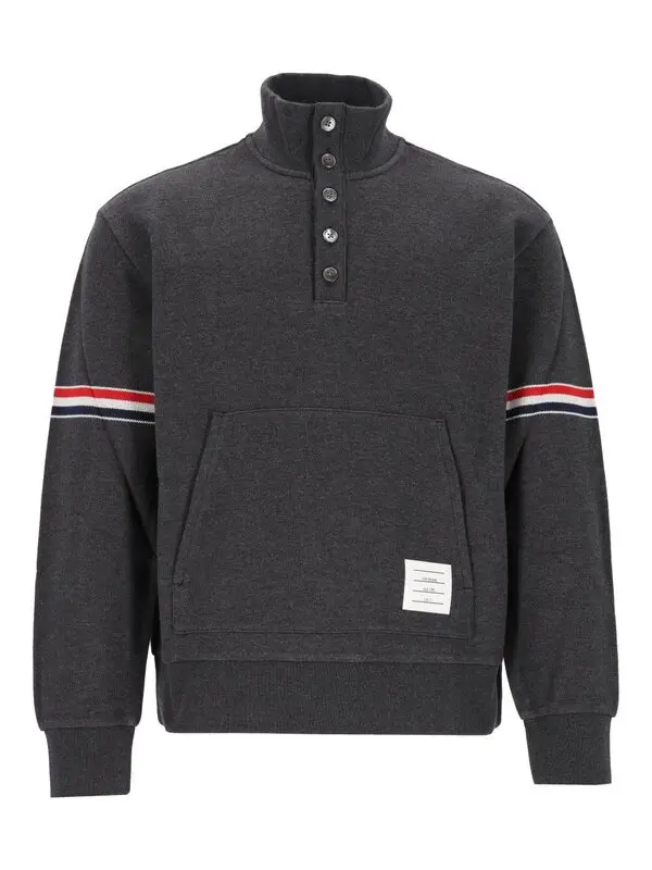 Thom Browne Piqué Sweatshirt - Charcoal
