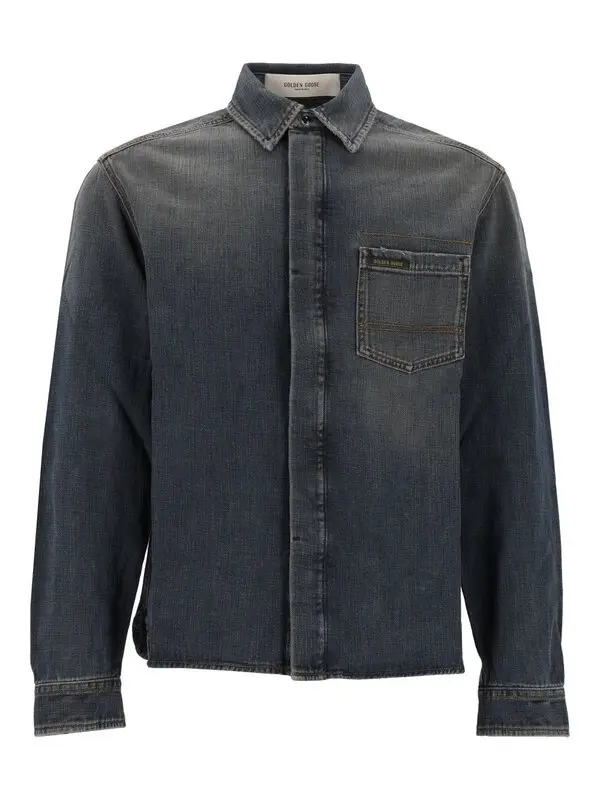 GOLDEN GOOSE Cotton Denim Shirt - Blue
