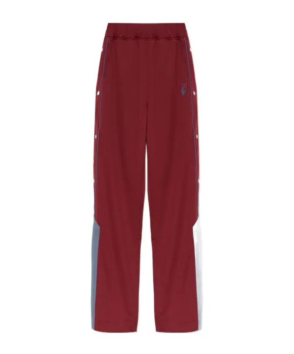Off-White Logo Printed Straight Leg Pants - Red