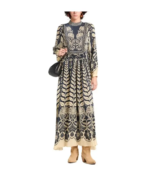Farm Rio Floral Long Sleeve Dress