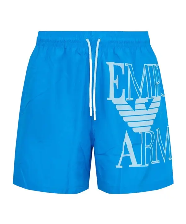 Emporio Armani Bold Logo Swim Shorts - Blue