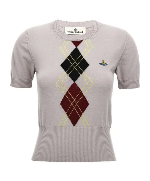 VIVIENNE WESTWOOD Argyle Pattern Knit Top - Multicolor