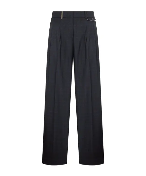 Peserico Pleated Wide-leg Pants - Black