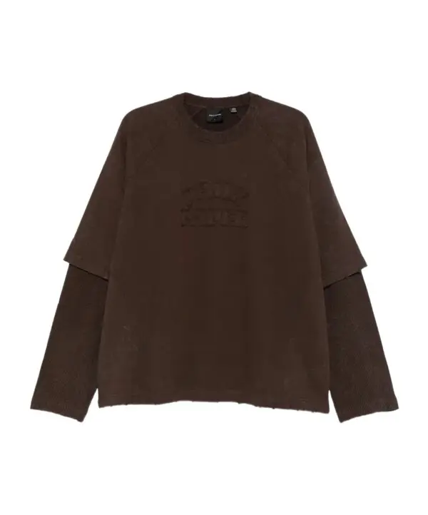DAILY PAPER Layered-sleeve Sweatshirt - Brown