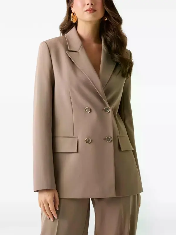 Guess Nausica Double-breasted Blazer Beige/naturals - Neutrals