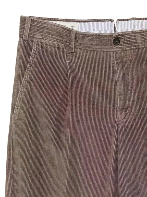 PT TORINO Pleated Corduroy Trousers - Grey