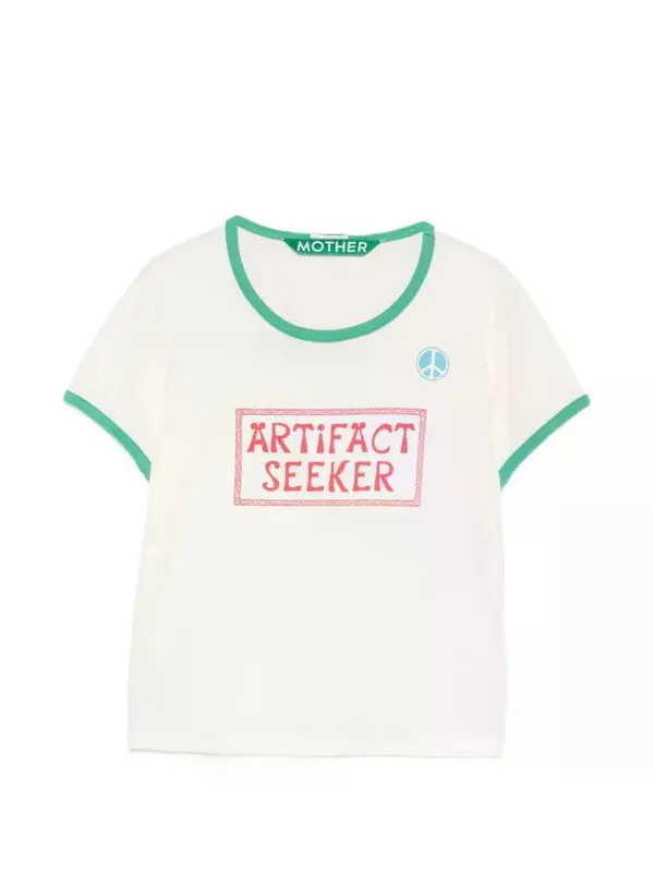 MOTHER Graphic-print Ringer T-shirt - Neutrals