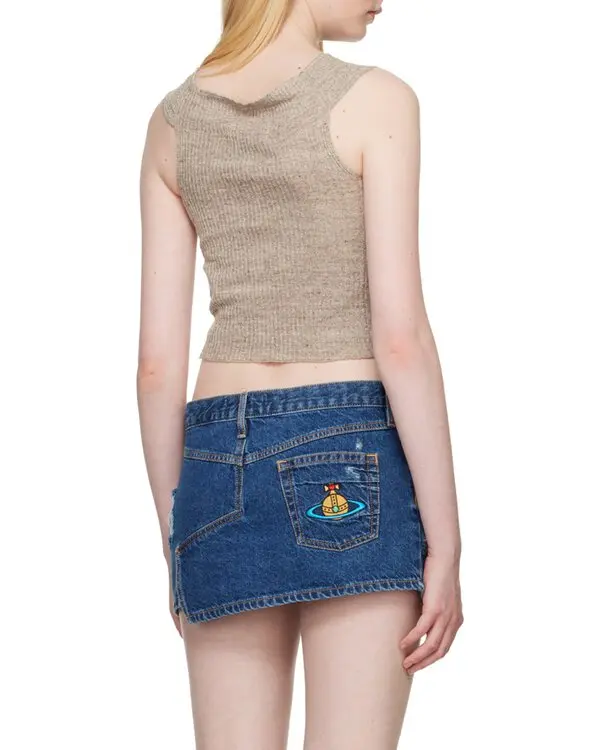 VIVIENNE WESTWOOD Off-shoulder Linen Crop Top
