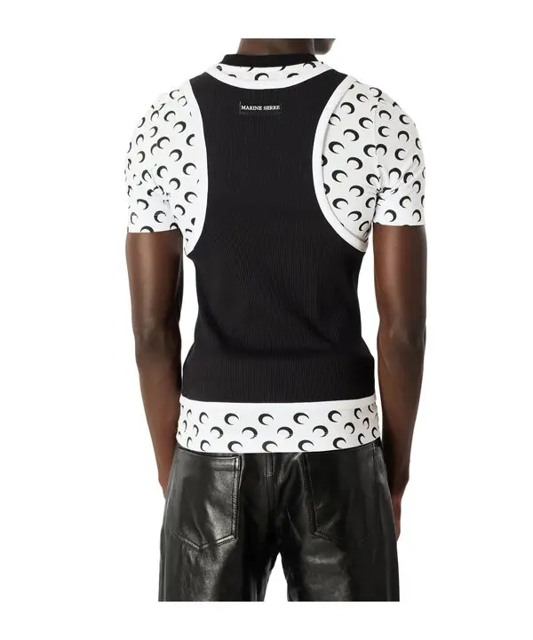 MARINE SERRE Layered Jersey Short Sleeved T-shirt