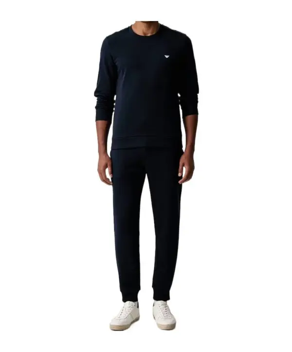 Emporio Armani Long-sleeve Crew-neck Sweatshirt And Sweatpants 2-piece Set