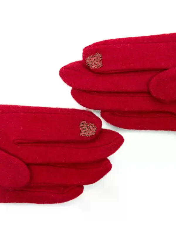 L'APERO Belfort Heart-embroidered Contrast-trim Gloves