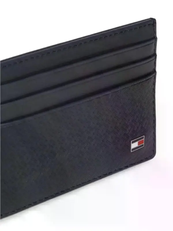 Tommy Hilfiger Monogram-embossed Leather Card Holder